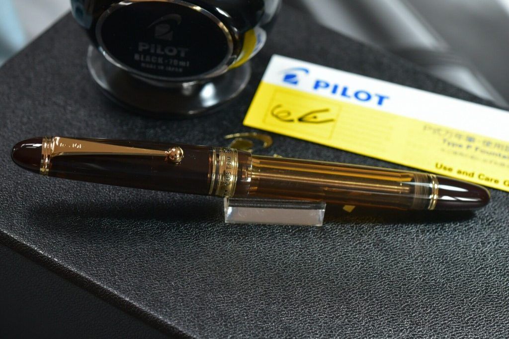 Pluma estilográfica PILOT CUSTOM 823 ambar translucida FOUNTAIN PEN NIB ...