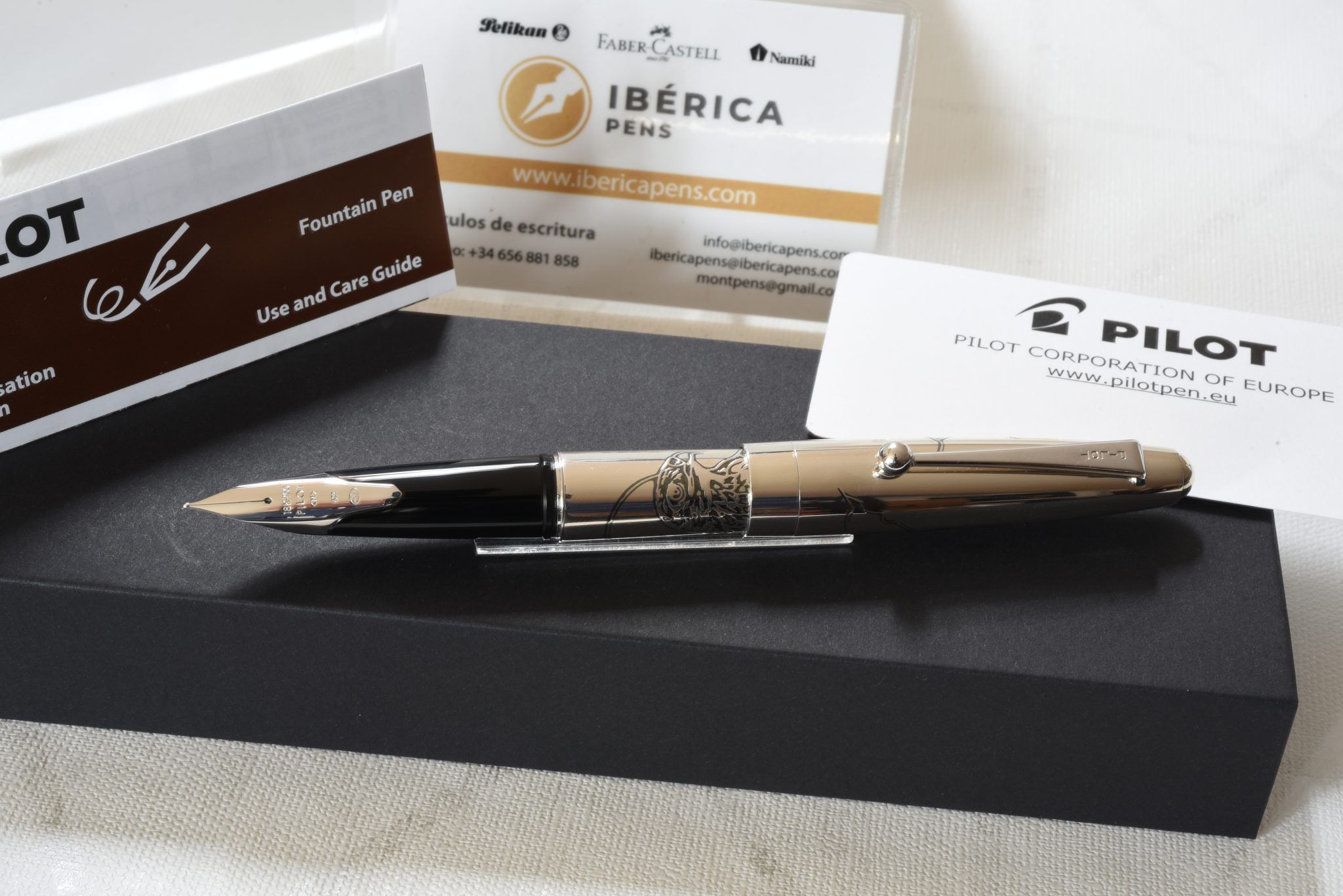 Pluma estilográfica de plata pilot silver Hawk- Halcón